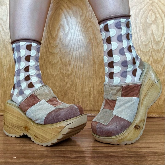 Soda | Shoes | Soda Vintage Y2k Brown Suede Leather Patchwork Chunky ...